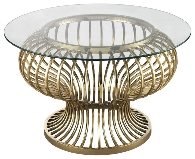 Undulating Gold Rod Coffee Table - Contemporary - Coffee Tables - by ...