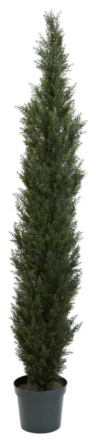 7' Mini Cedar Pine Tree With 3614 Tips In 12" Pot, 2 Tone Green, 7 ...