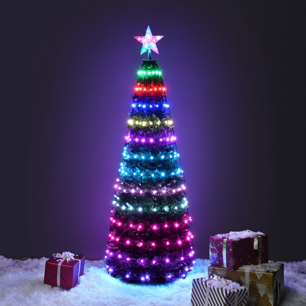 5 Ft Christmas Tree Decoration Light RGB LED String Lamp Bluetooth APP ...