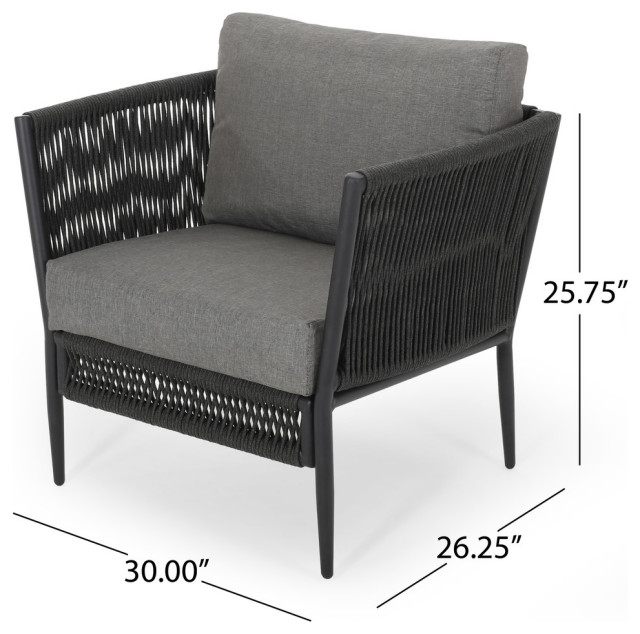 Andy Outdoor Rope Club Chair With Cushions, Set of 2 - Beach Style ...