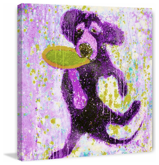 "Purple Frisbee" Painting Print on Wrapped Canvas, 32"x32 ...