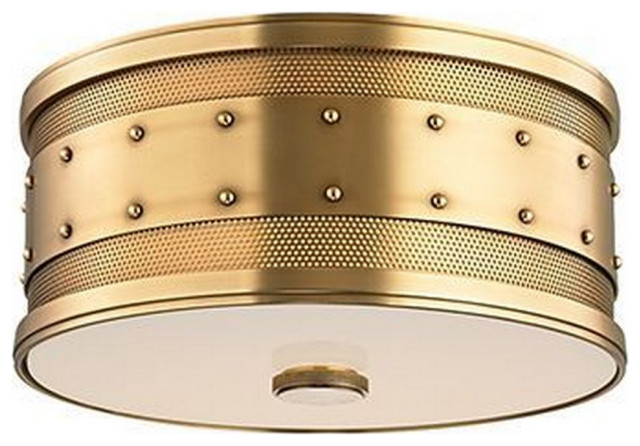 Two Light Flush Mount-Aged Brass Finish - Ceiling - Flush mount ...