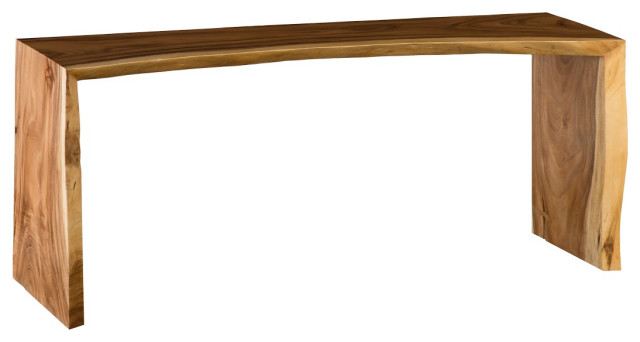 Waterfall Counter Table, Natural - Rustic - Indoor Pub And Bistro ...