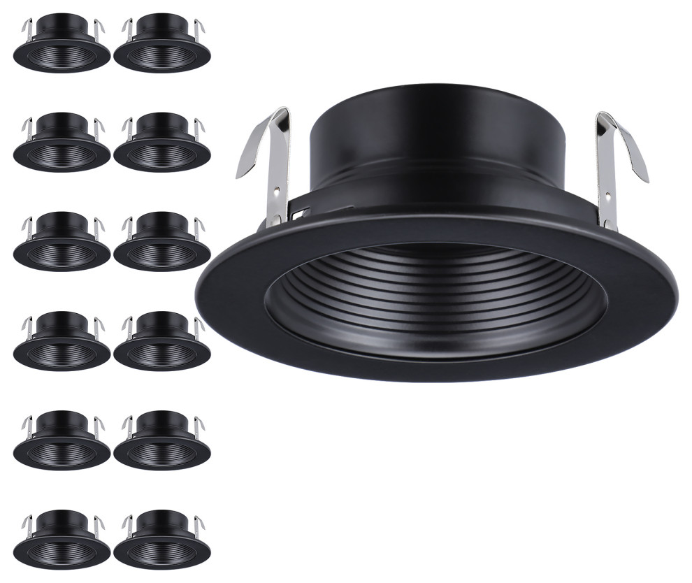 12Pack 4" Recessed Light Baffle Trim, Full Metal - Modern - Recessed ...