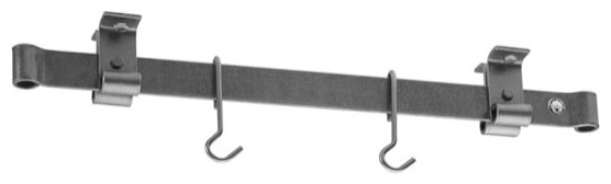 Handcrafted 24" Low Ceiling Bar w 6 Hooks Hammered Steel - Midcentury ...