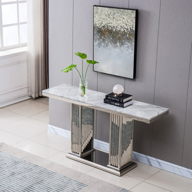 Alarriah Console Table Silver - Contemporary - Console Tables - by ...