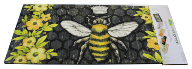 Home and Garden Bee Happy Queen Bee Switch Mat Rubber Sassafras 431615 ...
