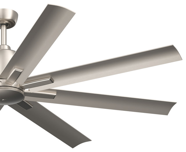 65" 8 Blade Ceiling Fan, Brushed Nickel - Transitional - Ceiling Fans ...