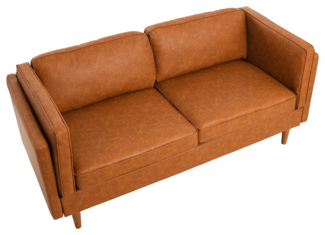 Atley Modern Upholstered High Sided Sofa With Solid Wood Legs ...