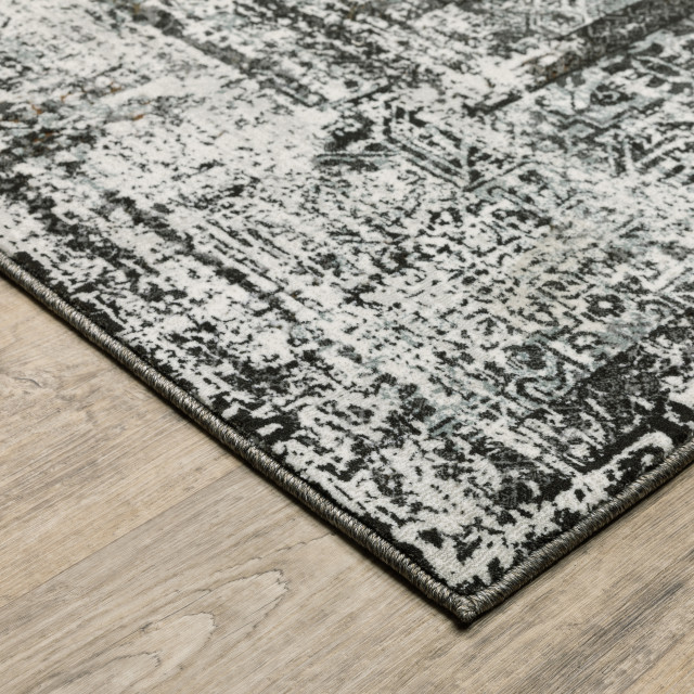 Gemini 090O2 Charcoal/Gray Rug, Runner 2'3"x7'6" - Contemporary - Hall ...