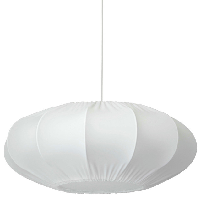 1 Light Zoey Pendant Lycra White Shade, Fabric Diffuser, White ...