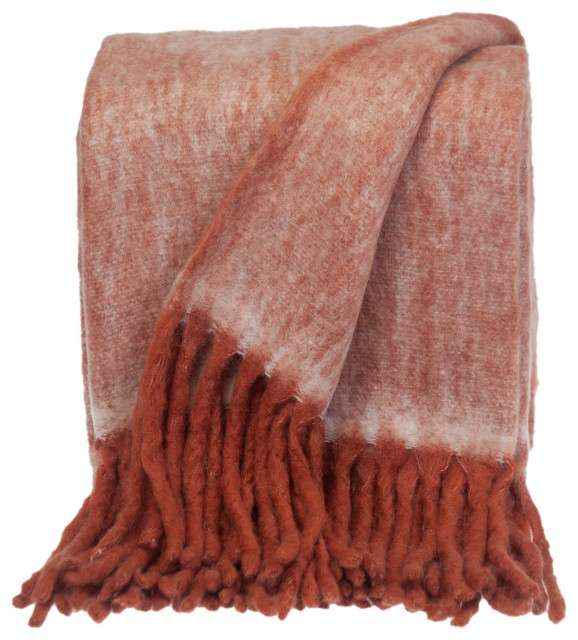 Super Soft Red and White Handloomed Throw Blanket - Contemporary ...