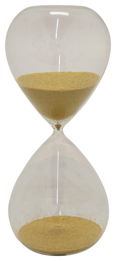 Plutus Brands Sand Timer Electroplated 10Min, Gold Glass - Contemporary ...
