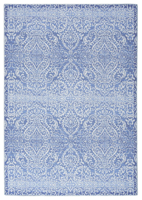 Waverly Washables Collection WAW03 Blue Rectangle Contemporary Area Rug ...