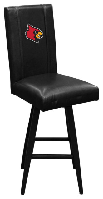 Louisville Cardinals Swivel Bar Stool With Black Vinyl - Midcentury ...