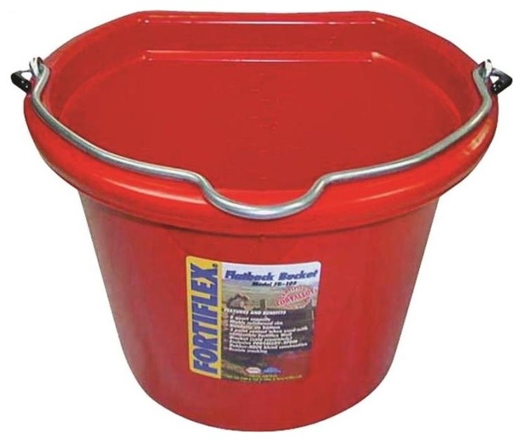 Fortex/Fortiflex FB108R Flat Side Bucket, Red - Traditional - Cleaning ...