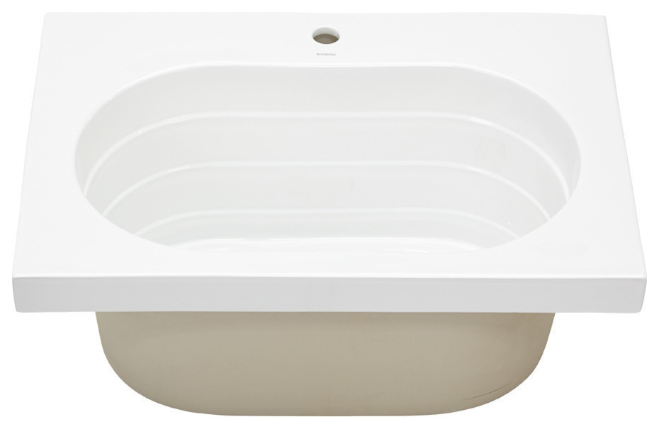 Ronbow Ashland Ceramic Utility Sink Top With Single Faucet Hole, White ...