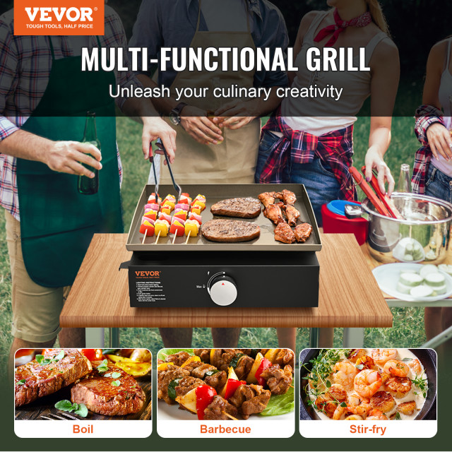 VEVOR Countertop Commercial Gas Griddle Flat Top Grill Hot Plate ...