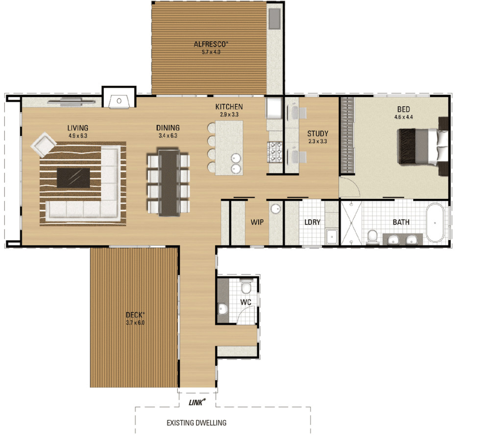 How would you attach this linked extension to this house? | Houzz AU