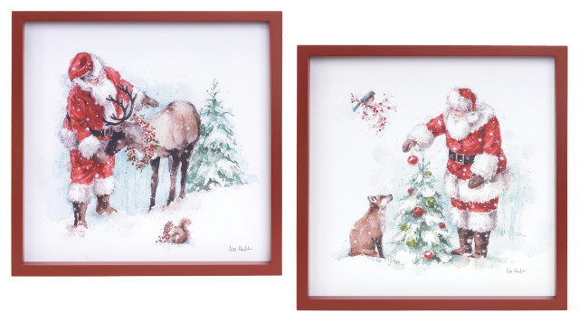 Santa and Animal Frame, 2-Piece Set - Rustic - Prints And Posters - by ...