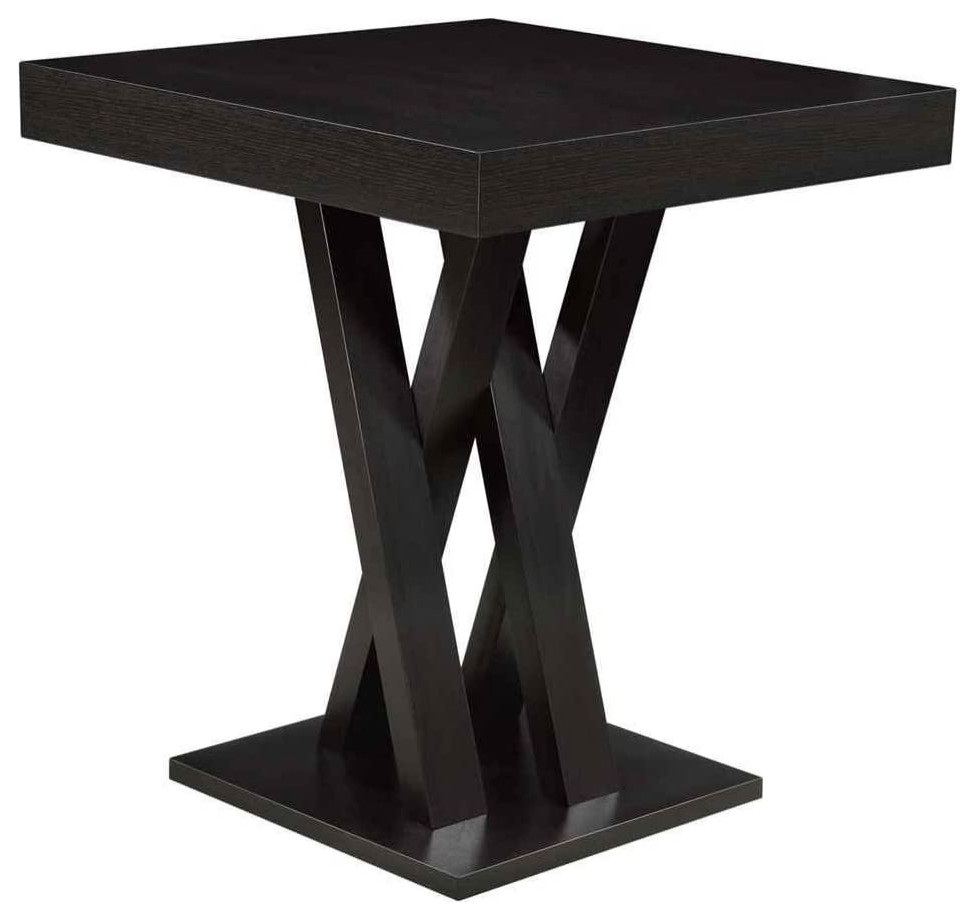Unique Pub Table, Geometric Base With Thick Square Top, Cappuccino ...