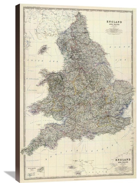 Composite: England, Wales, 1861, 15"x1.5"x22", 24"x1.5"x36" - Contemporary - Prints And Posters ...