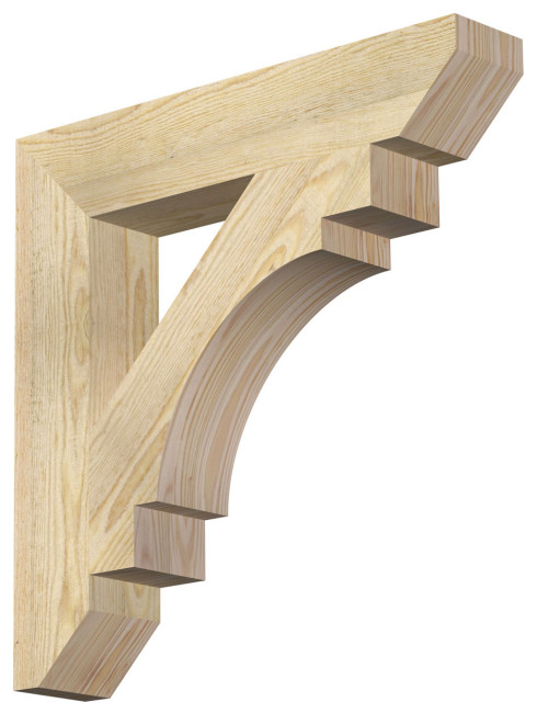 Balboa Traditional Bracket, 16"Dx24"H, 4"W Douglas Fir/Rough Sawn, 22 ...