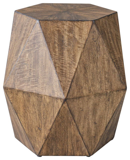 Volker Honey Geometric Accent Table - Rustic - Side Tables And End ...