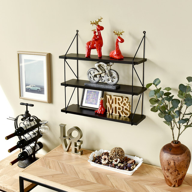 3-Tier Display Wall Shelf Storage Rack Wall Rack Holder Rack ...