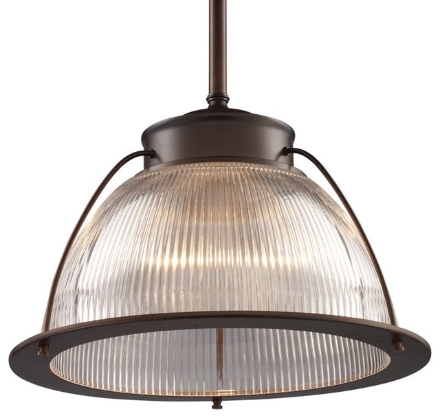 Halophane 1-Light Pendant, Aged Bronze - Beach Style - Pendant Lighting ...