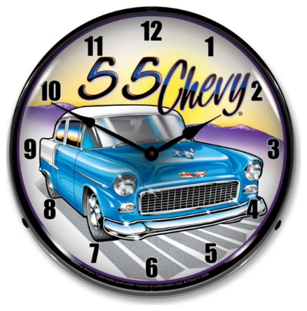 GM712176 1955 Chevy Clock - Midcentury - Wall Clocks - by VirVentures ...