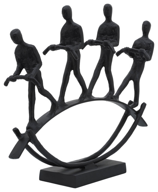 Metal, 15" 4 Men Balancing Act, Black, 15x4x13 inches - Contemporary ...
