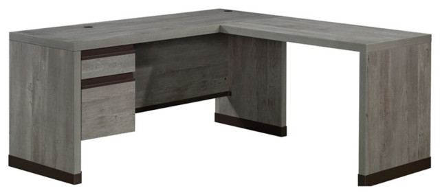 Sauder Manhattan Gate Engineered Wood L-Shaped Desk in Mystic Oak ...