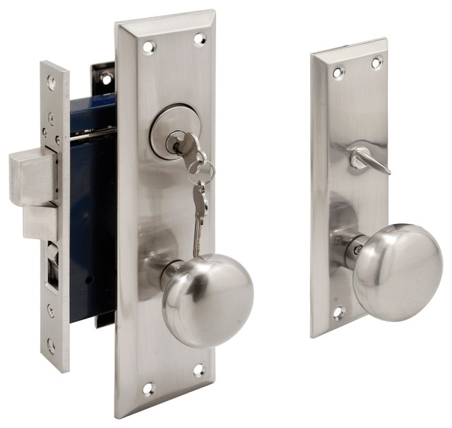 Entry Door Mortise Lockset, 2-1/2 i - Transitional - Door Locks - by ...