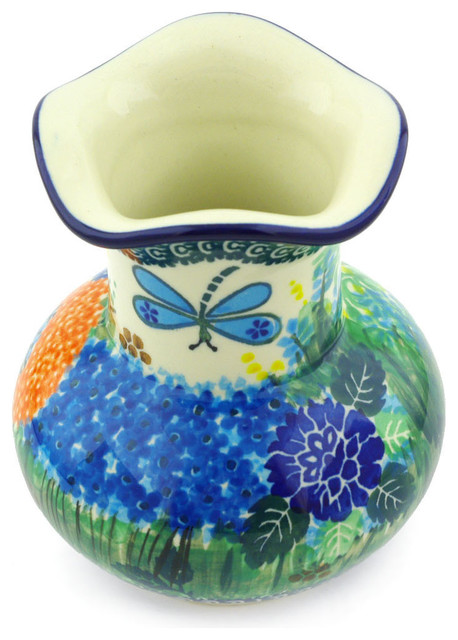 Polmedia Polish Pottery 5" Stoneware Vase - Mediterranean - Vases - by ...