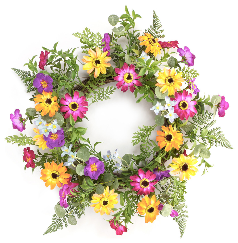 Mixed Floral Wreath - Traditional - Wreaths And Garlands - by Melrose ...