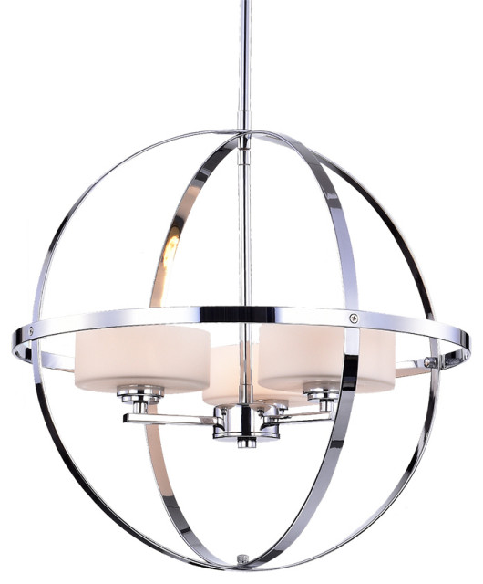 WAREHOUSE OF TIFFANY'S RL8197CH Zenta 17 in. 3-Light Indoor Chrome ...
