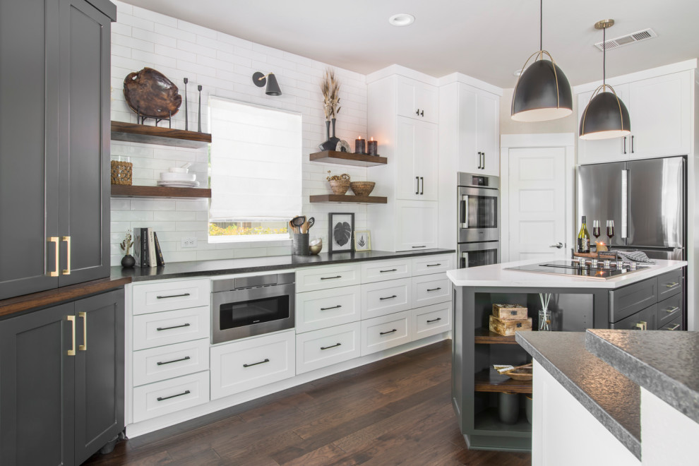 A Transitional Kitchen Makeover in Arlington - Transitional - Kitchen ...