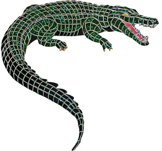 Alligator Ceramic Swimming Pool Mosaic, 78" - Contemporary - Accent ...