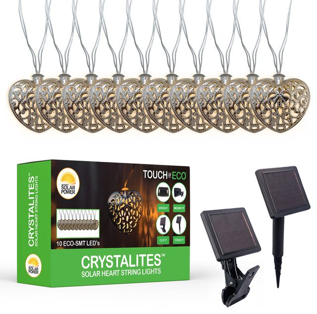 CRYSTALITES Solar Heart Decorative String Lights - Contemporary ...