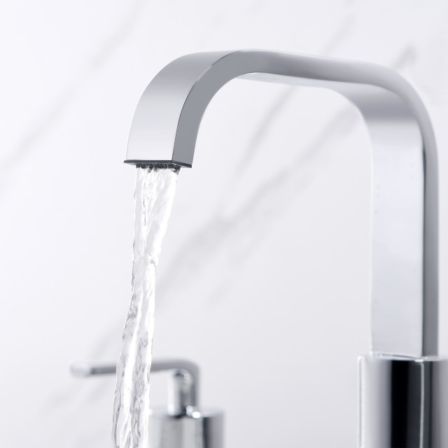 Luxier WSP03-T 2-Handle Widespread Bathroom Faucet with Drain - Transitional - Bathroom Sink ...