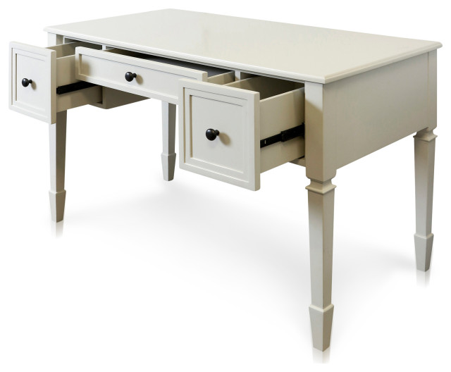 Masters Solid Mahogany With Composite Panel MDF Desk Egg Shell, Gray ...