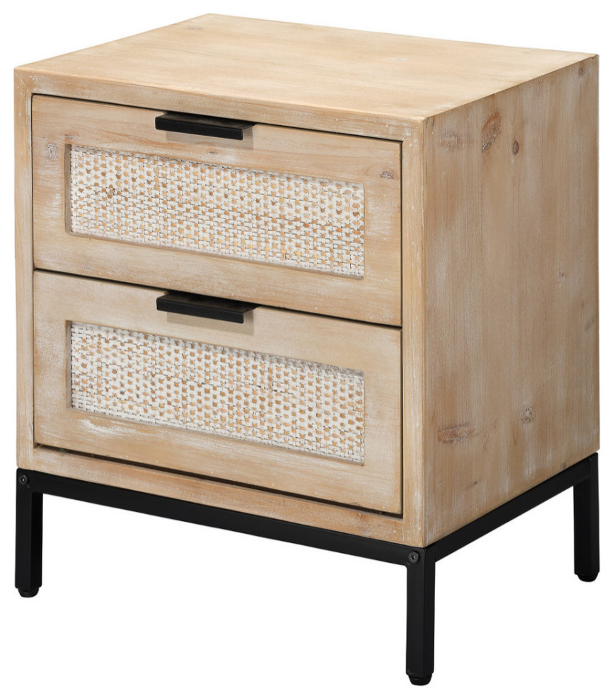 Naiya 2 Drawer Side Table - Tropical - Side Tables And End Tables - by ...