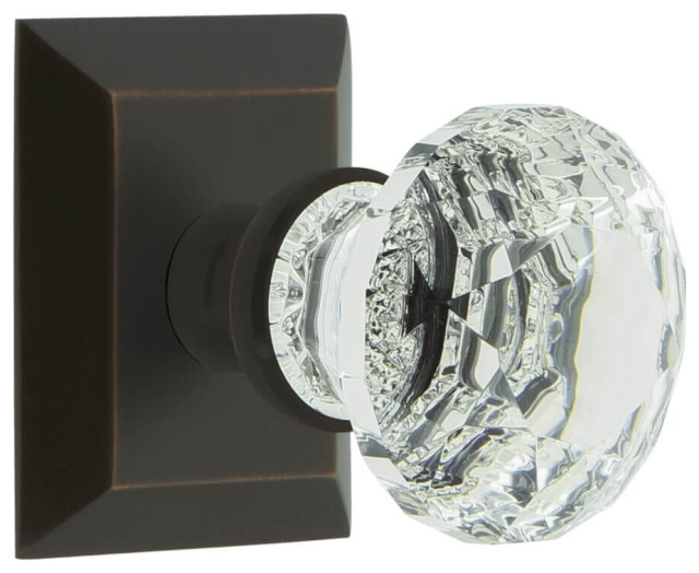 Grandeur Fifth Avenue Square Rosette Privacy with Brilliant Crystal ...
