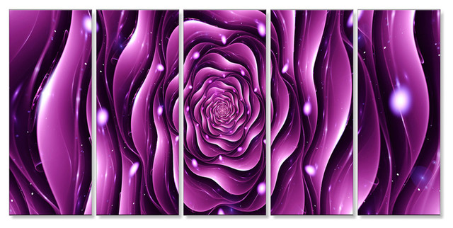 "Purple Rose" Digital Artwork on Cotton Canvas - Modern - Artwork - by ...