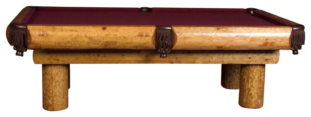 8' Ponderosa Pine Wood Billiards Pool Table by Viking Log - Rustic ...