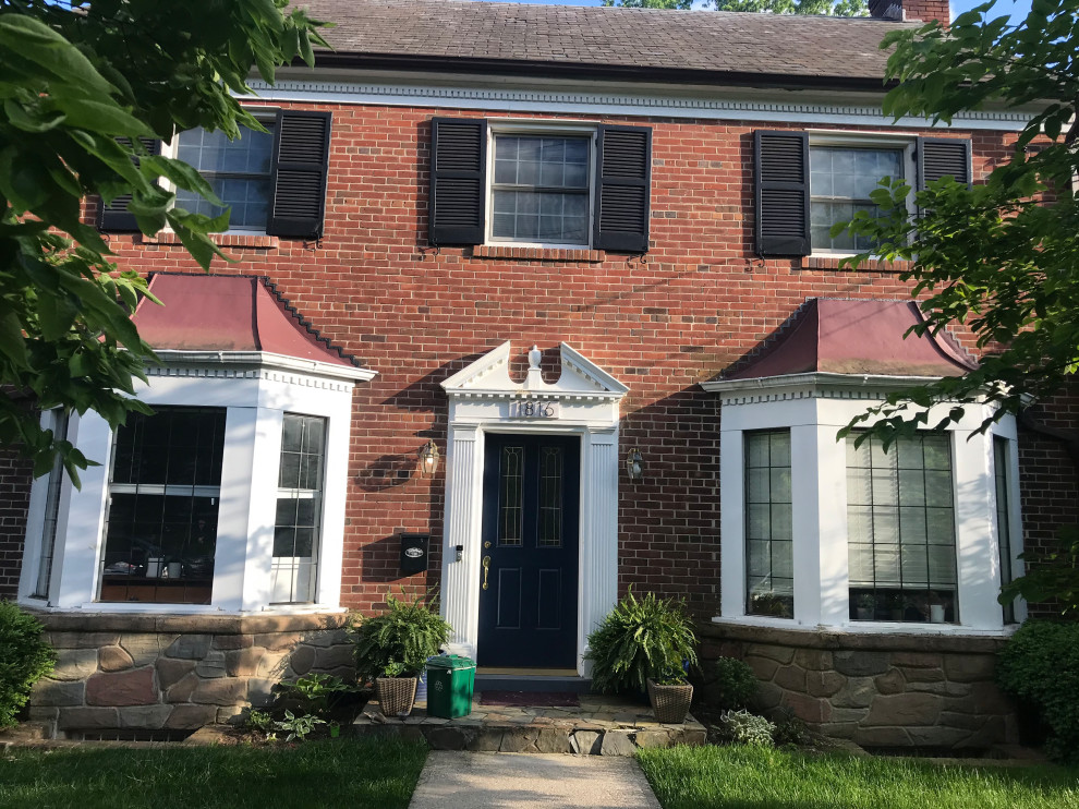 Ideas for front facade - Center Hall Colonial. Portico? Paint?