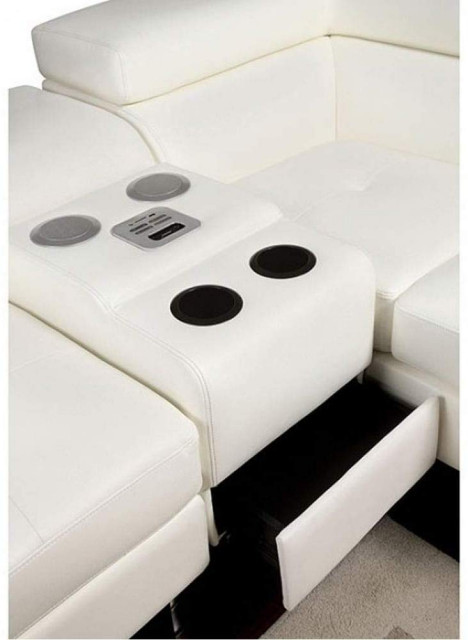 Kemi White Chrome Legs Speaker Console - Contemporary - Side Tables And ...