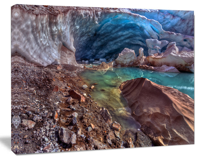 Stylish and Colorful Glacier Cave, Landscape Canvas Art Print, 20"x12 ...
