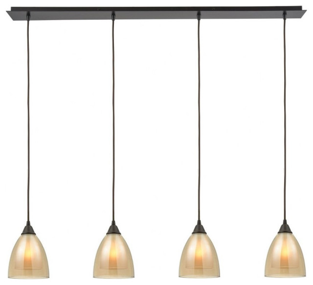 Modern Contemporary Luxe 4-Light Chandelier, Oil Rubbed Bronze Finish ...
